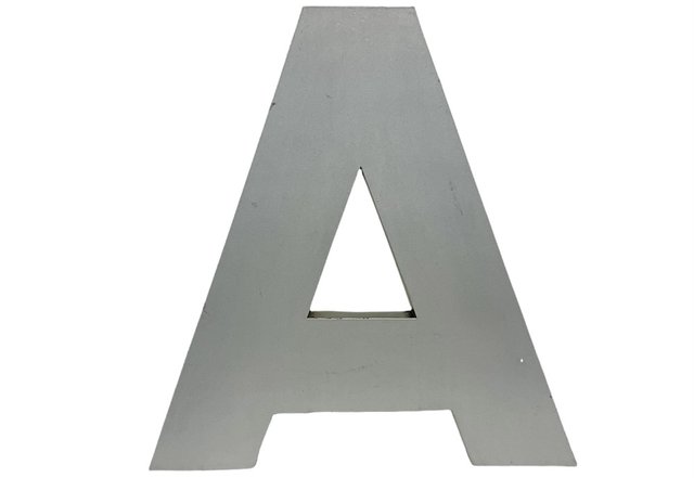 Large Vintage Grey Iron Facade Letter A, 1970s for sale at Pamono