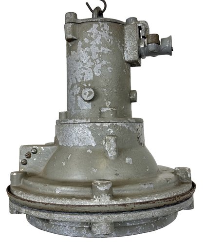 Industrial Grey Cast Aluminium Pendant Light, 1960s for sale at Pamono