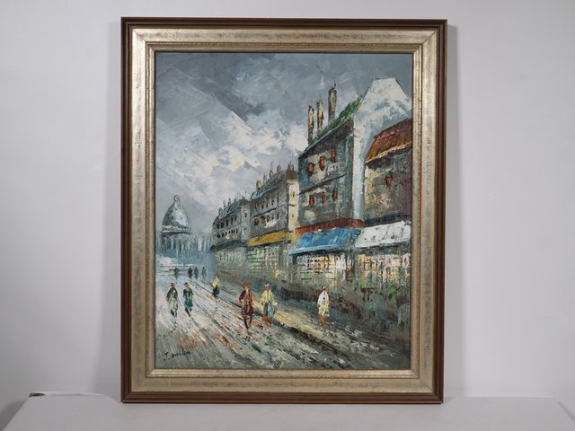 J. Austin, Impressionist City View, Oil on Canvas, 1890-1910, Framed ...