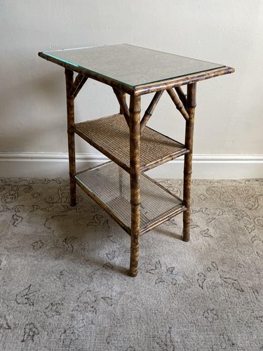 Antique British Tiger Bamboo Side Table, 19th Century for sale at Pamono