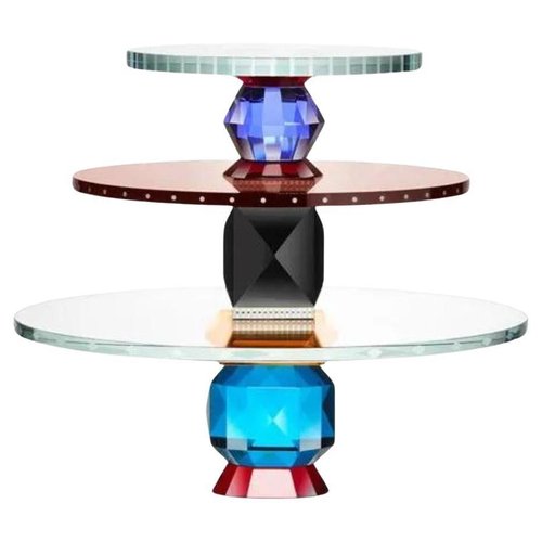 Three-Tiered Circular Crystal Tray for sale at Pamono