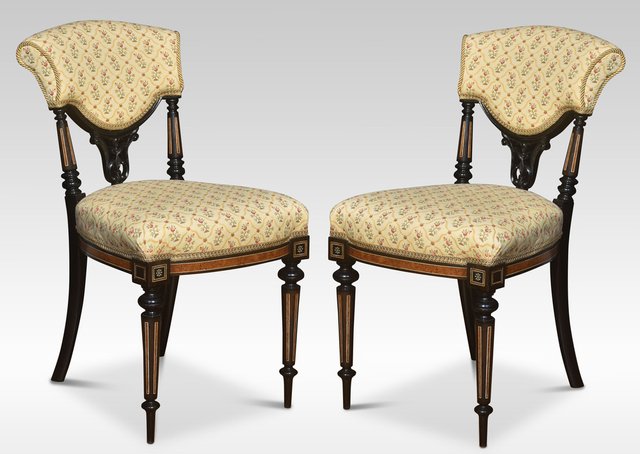 Chaises d'Appoint en Ébène et Amboine, Set de 4 en vente sur Pamono