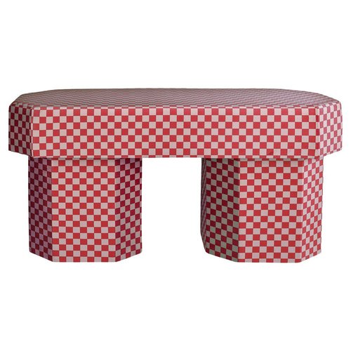 Viva Checkerboard Red and Pink Bench by Houtique for sale at Pamono