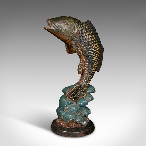 Antique English Victorian Anglers Door Stop Fish Statue in Cast Iron ...