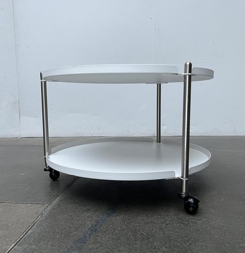 Minimalist Thrill Coffee or Side Table in Metal with Wheels from ...