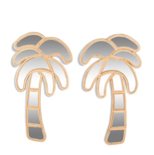 Vintage Palm Mirrors, Set of 2 for sale at Pamono