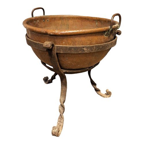 Large 18th-Century Copper Cauldron on Stand for sale at Pamono