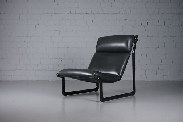 Large Model 2001 Lounge Chair in Black Leather by Bruce Hannah and ...