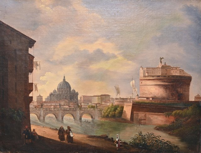 Follower of G. Van Wittel, Rome with St Peter, Oil Panting for sale at ...