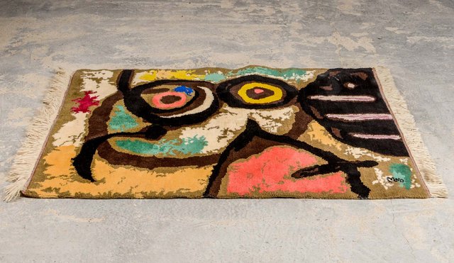 Joan Miró Wall Rug with Woman and Birds, 1960s for sale at Pamono