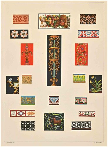 A. Alessio, Decorative Motifs: Roman, Chromolithograph, Early 20th ...