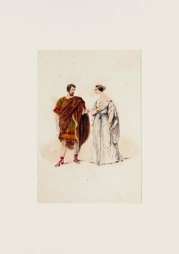 Unknown, Costume, Hand-Colored Lithograph, 19th Century for sale at Pamono