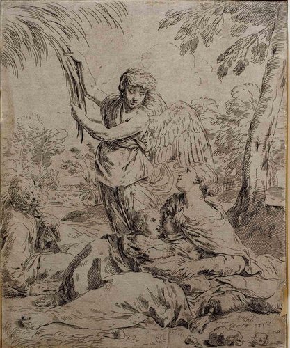 Simone Cantarini, The Arrival of the Angel, Etching, 17th Century for ...