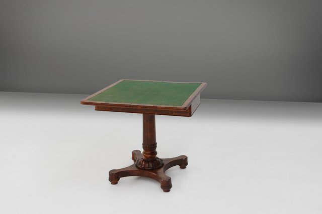 Victorian Burl Wood Folding Card Table, 19th Century for sale at Pamono