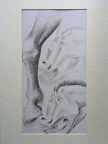 Pablo Picasso, Study of Two Horses, Preparatory Sketch for Guernica ...