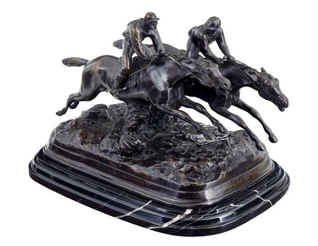 Vintage Horse Racing Desk Top in Bronze and Marble, 1990s for sale at ...