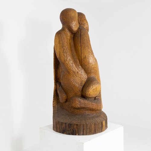 Giovanni Mason, Sculpture Figurative, 1970s, Chêne en vente sur Pamono