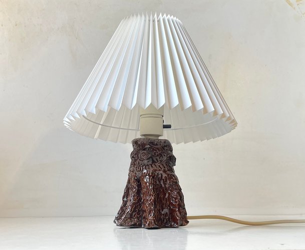 Vintage Tree Trunk Table Lamp in Glazed Ceramic, 1970s for sale at Pamono