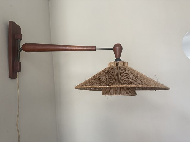 Tell Teck Telege and Vintage Temde Leuchten Design 1960s Teak and Brass ...
