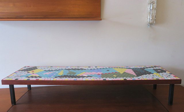 Table Basse Mid-Century Patchwork en Carrelage de Céramique, 1960s en ...