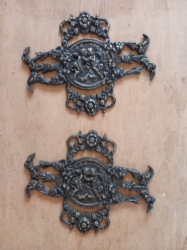Brass Friezes Decorations, 1890s, Set of 2 for sale at Pamono