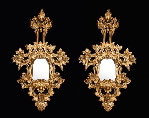 French Napoleon III Mirrors in Gilt Carved Wood, 19th Century, Set of 2 ...