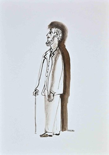 Roberto Cuccaro, Portrait of an Old Man, Ink Drawing, 2000s for sale at ...