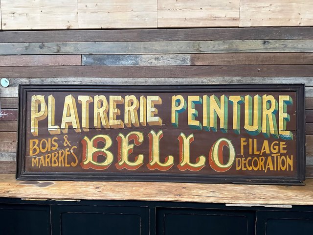 Very Large Sign Painted on Wood, 1950s for sale at Pamono