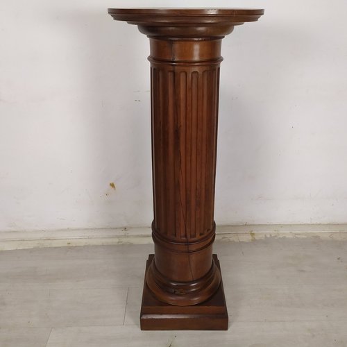Vintage Brown Walnut Column for sale at Pamono