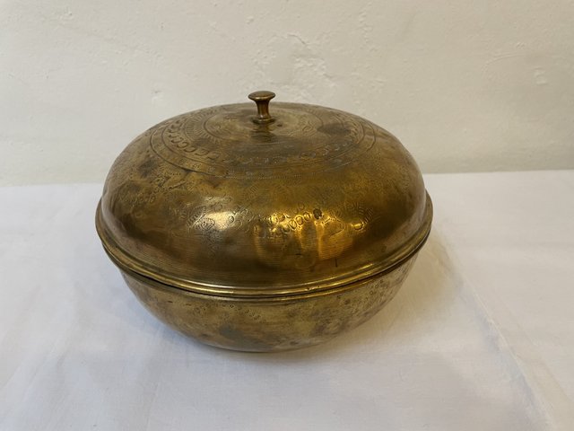 Large Antique Brass Box, Middle East, 1920s for sale at Pamono
