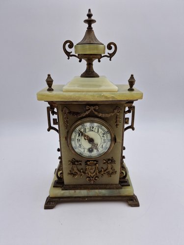 French Alabaster Clock, Early 20th Century for sale at Pamono