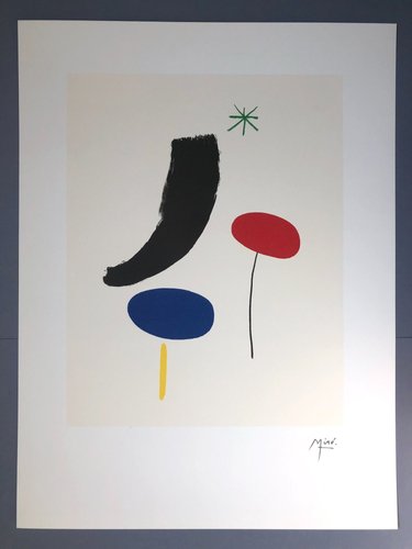 Joan Miro, Surrealistische Komposition mit Stern, 1970er, Lithographie ...