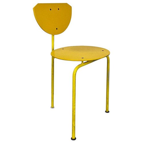 Silla Alien italiana moderna de metal y madera atribuida a Carlo ...