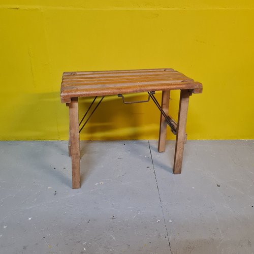 French Wooden Folding Fish Stool, 1960s for sale at Pamono