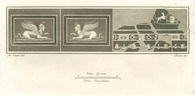 Fernando Strina, Sphinx Fresco, 18th Century, Etching for sale at Pamono
