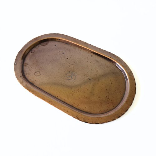 Small Copper Oval Tray with Arrows and Crown Engraving, Sweden, 1900s ...