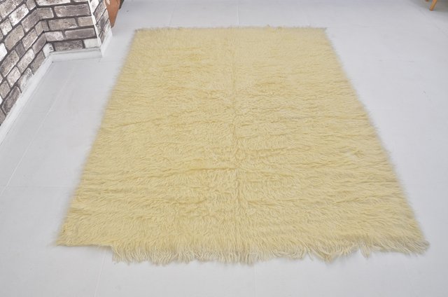 Yellow Wool Rug, 1960s for sale at Pamono