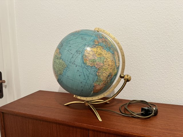 Vintage Glass Earth Globe by Paul Ostergaard 1950s for sale at Pamono