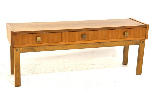 Scandinavian Low Walnut Console, Sweden, 1960s for sale at Pamono