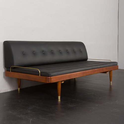 Mid-Century Danish Daybed with Removable Backrest and Hidden Blankets ...