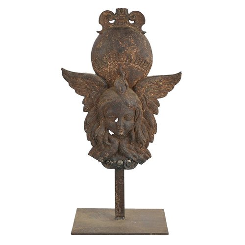 19th Century Cast Iron Angel on Base for sale at Pamono
