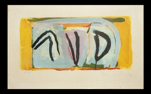 Bram Van Velde, Abstract Composition, 1973, Lithograph for sale at Pamono