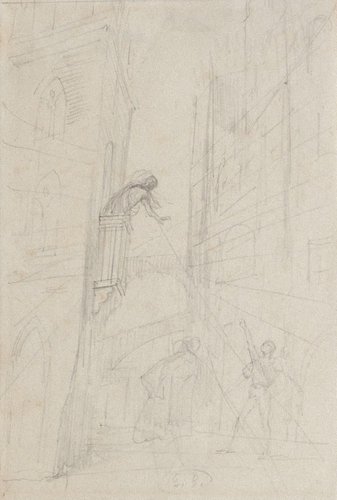 Eugene Berman, Scenography, Pencil Drawing, 1950s for sale at Pamono