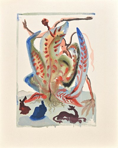 Salvador Dalì, Greed, Woodcut Print, 1963 for sale at Pamono