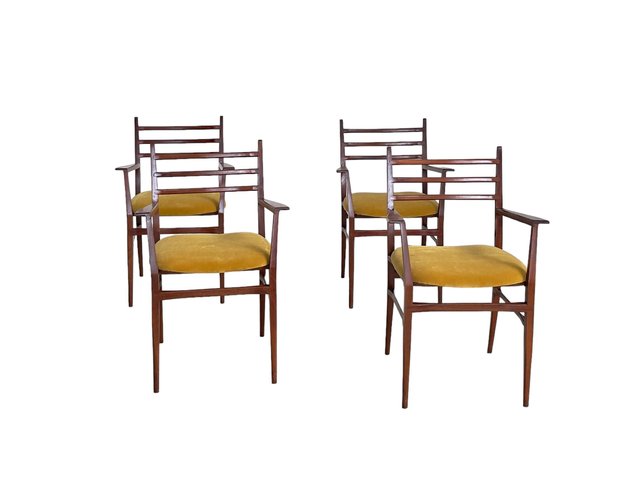 Trieste Dining Chairs by Guglielmo Ulrich for Saffa, Italy, 1960s, Set ...