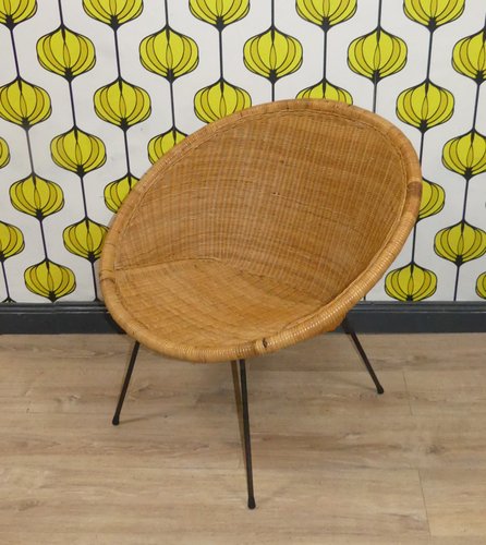 Balloon Chair aus Korbgeflecht bei Pamono kaufen