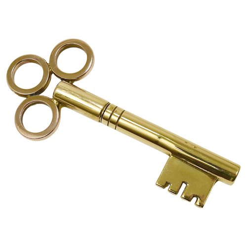 Large Brass Key Corkscrew Bottle Opener Paperweight attributed to Carl ...