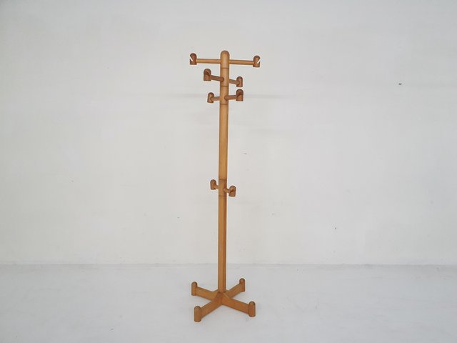 Scandinavian Modern Pinewood Coat Rack, Sweden, 1960s for sale at Pamono