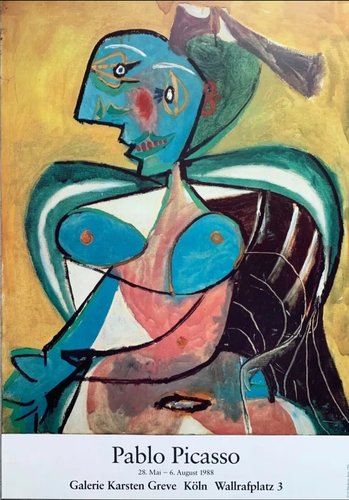 Pablo Picasso Lee Millers Portrait Original Exhibition Poster 1988 Lithograph For Sale At