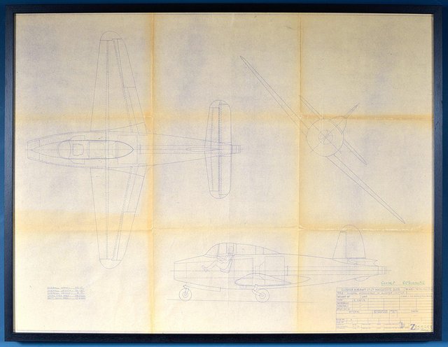 Dibujo de ingeniería impreso Gloster E28 / 39 Gloster Whittle original ...